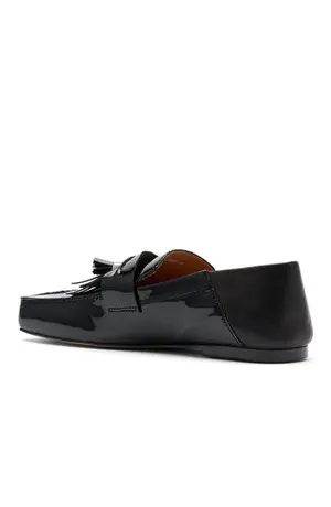 MARC NOLAN Simone Patent Leather Tassel Loafers - Black
