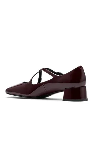MARC NOLAN Patent Leather Mary Jane Block Heels - Burgundy
