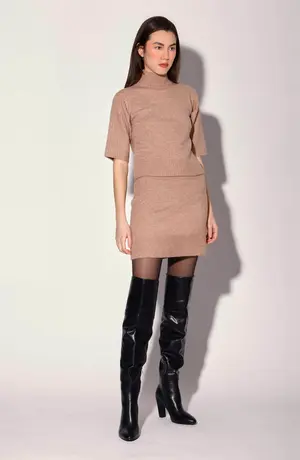Walter Baker Mini Luxe Sweater Knit Skirt - Hazelnut