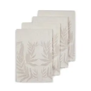 MAJKA Forest Ferns Napkinsset Of 4 - Oyster & Stone