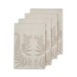 MAJKA Forest Ferns Napkinsset Of 4 - Seashell Gray & Dunes