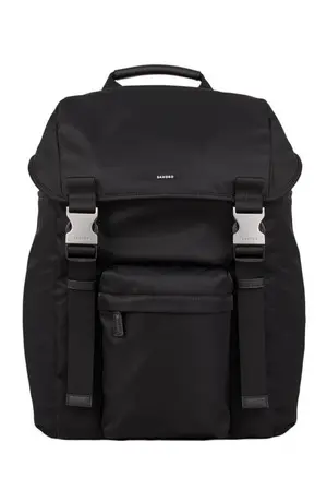 Sandro Recycled Leather Backpack - Black
