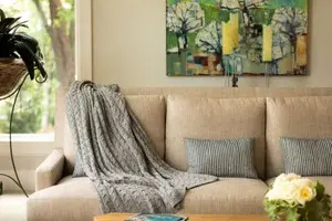 PURPLE NEST DESIGN Handloomed Muru Collectionluxurious Artisan Weaver Peruvian Pima Cotton & Undyed Baby Alpaca Super Soft Cable Blanket - Graphite