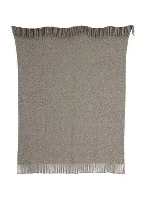 PURPLE NEST DESIGN Handloomed Kulsi Collectionluxurious Artisan Weaver Peruvian Pima Cotton & Undyed Baby Alpaca Throw Blanket - Graphite
