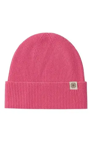Gobi Cashmere Cashmere Rib Knit Beanie Aurora Pink