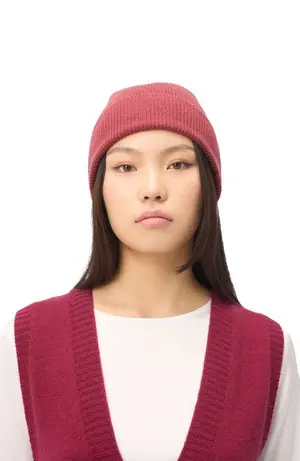 Gobi Cashmere Cashmere Rib Knit Beanie - Madder Brown