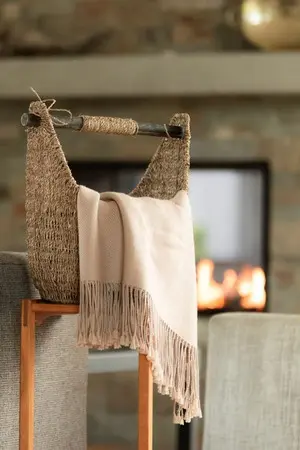 PURPLE NEST DESIGN Handloomed Wasi Collection100% Undyed Baby Alpaca Artisan Weaver All Natural Luxurious Throw Blanket - Camel