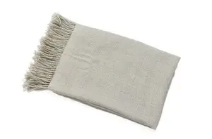 PURPLE NEST DESIGN Handloomed Wasi Collection100% Undyed Baby Alpaca Artisan Weaver All Natural Luxurious Throw Blanket Silver