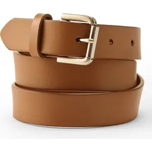 LANDS' END Classic Leather Belt - Cognac