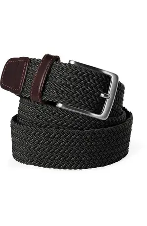 LANDS' END Braided Elastic Belt - Black