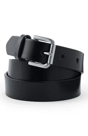 LANDS' END Classic Leather Belt - Black