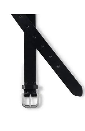 LANDS' END Classic Leather Belt - Black
