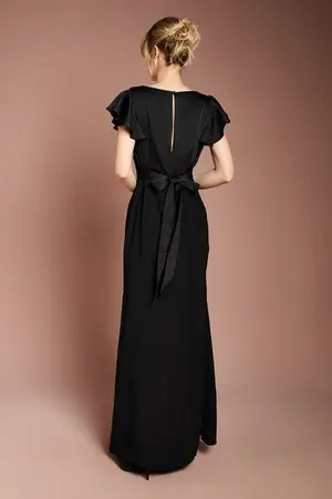 Coast Angel Sleeve V-neck Maxi Dress - Black
