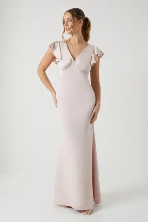 Coast Angel Sleeve V-neck Maxi Dress - Blush