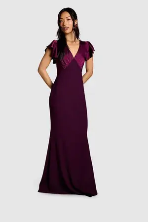 Coast Angel Sleeve V-neck Maxi Dress - Fig
