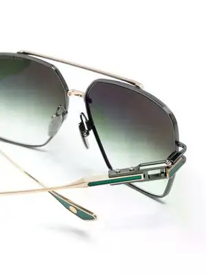 Dita Logo-print Square-frame Sunglasses - Black
