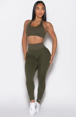 BOMBSHELL SPORTSWEAR Figure Butt Lift Leggings - Forest Night