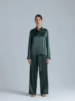 ALAS Silk Pajama Pants - Rich Green