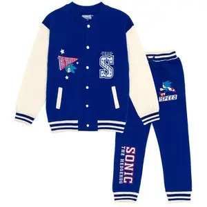 SEGA Sonic The Hedgehog Varsity Jacket & Pants Set - Blue Sonic Go Fast