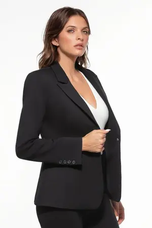 POPILUSH Shape-sculpting Fitted Jacket - Midnight Black