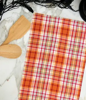 C&F HOME Briar Plaid Handwoven 100% Cotton Fall Kitchen Dishtowel