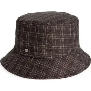 Vince Kirkby Plaid Wool Blend Bucket Hat - Charcoal