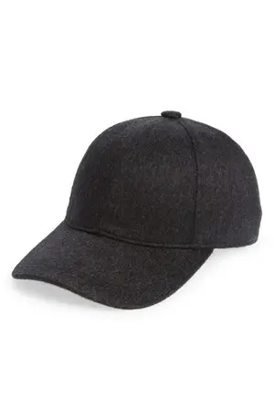 Vince Cashmere Baseball Cap - Dark Charcoal