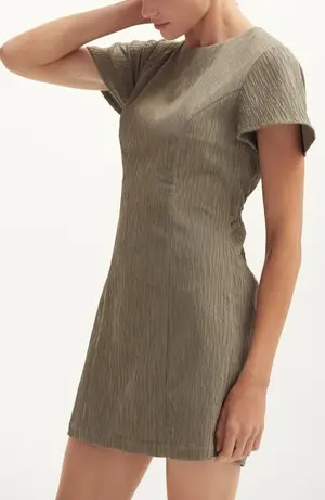 CRESCENT Textured Back Cut Out Mini Dress