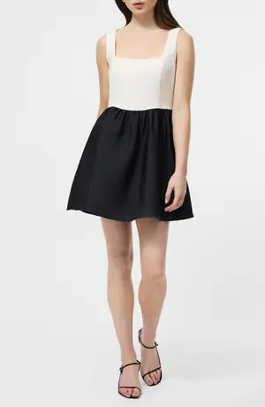 French Connection Color Block Fit & Flare Mini Dress