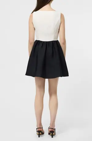 French Connection Color Block Fit & Flare Mini Dress