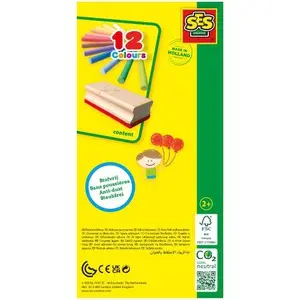 SES CREATIVE Colored Chalk Set & Eraser, 12 Colors