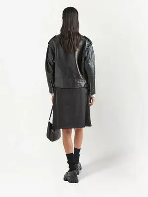Prada Triangle-plaque Leather Jacket
