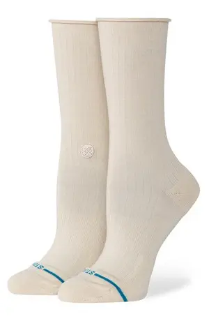 Stance Rolled Crew Socks - Oatmeal