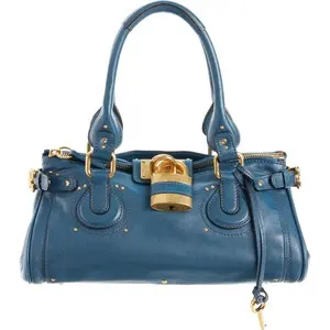 Chloé Paddington Leather Satchel - Tapestry Blue