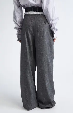 JULIE KEGELS Patsy Pleated Wide Leg Wool Trousers