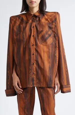 JULIE KEGELS Corbusier Cape Shirt - Brown