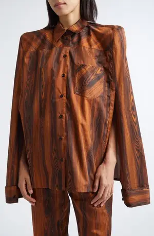 JULIE KEGELS Corbusier Cape Shirt - Brown