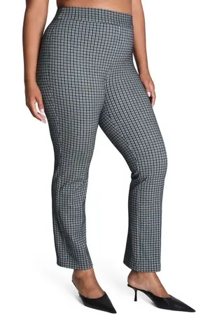 Spanx Ponte Slim Straight Jacquard Pants - Mini Collier