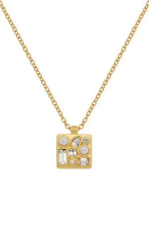 REISS Zina Zoraya Pendant Necklace - Gold Tone/pearl/clear