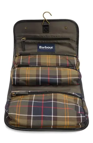 Barbour Tartan Hanging Wash Bag