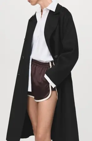 Mango Picarol Wool-blend Double-breasted Coat - Black