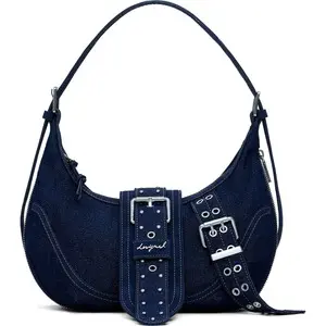 Desigual Belted Denim Shoulder Bag - Dark Blue