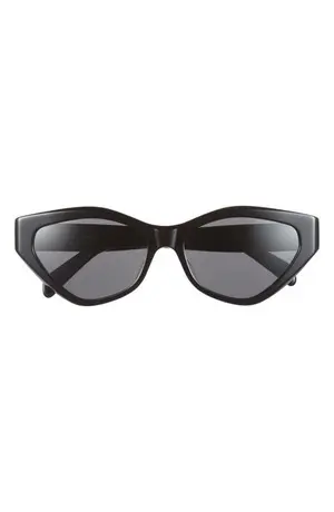 Celine Triomphe 17 56mm Cat Eye Sunglasses - Shiny Black/smoke