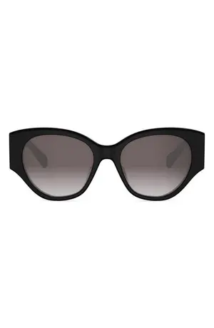Celine Maxi Triomphe 55mm Butterfly Sunglasses - Shiny Black/gradient Roviex
