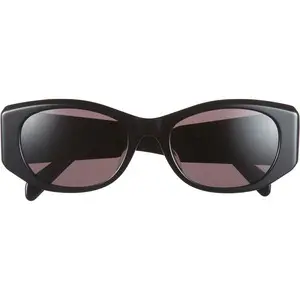 Celine 3 Dots 54mm Oval Sunglasses - Shiny Black/violet