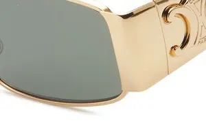 Celine Triomphe 06 59mm Rectangular Sunglasses - Shiny Endura Gold/green