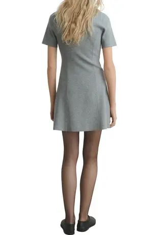 Mango Domino Seamed Minidress - Medium Heather Grey