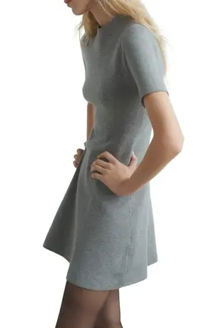 Mango Domino Seamed Minidress - Medium Heather Grey