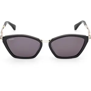 Max Mara Miller 54mm Sunglasses - Black/pale Gold/smoke
