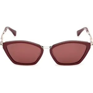 Max Mara Miller 54mm Sunglasses - Bordeaux/gold/marsala Wine